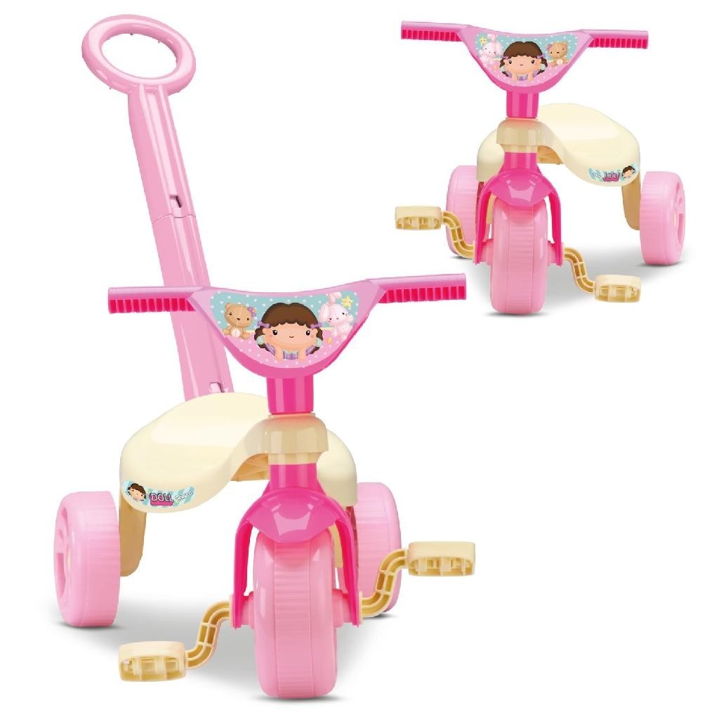 Velotrol Brinquedo Triciclo Tchuco Totoka Rosa Menina C/ Haste | Shopee ...