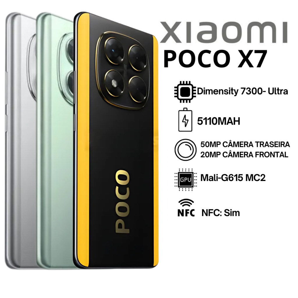 Xiaomi Poco X7 5G, 512GB/12GB RAM, Câmera 50MP, Processador Dimensity ...
