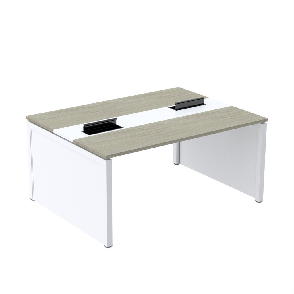 Mesa de Plataforma Dupla para 2 Pessoas Corporativa 140x140/2p Noce Naturalle/Cinza | Shopee Brasil