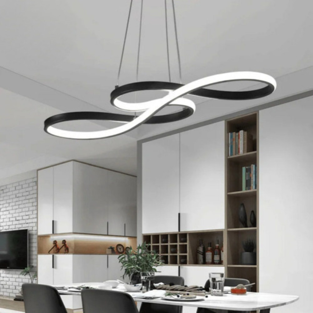 Lustre Luminária Pendente Led Design Moderno 48W Bivolt 3 em 1 Mesa ...