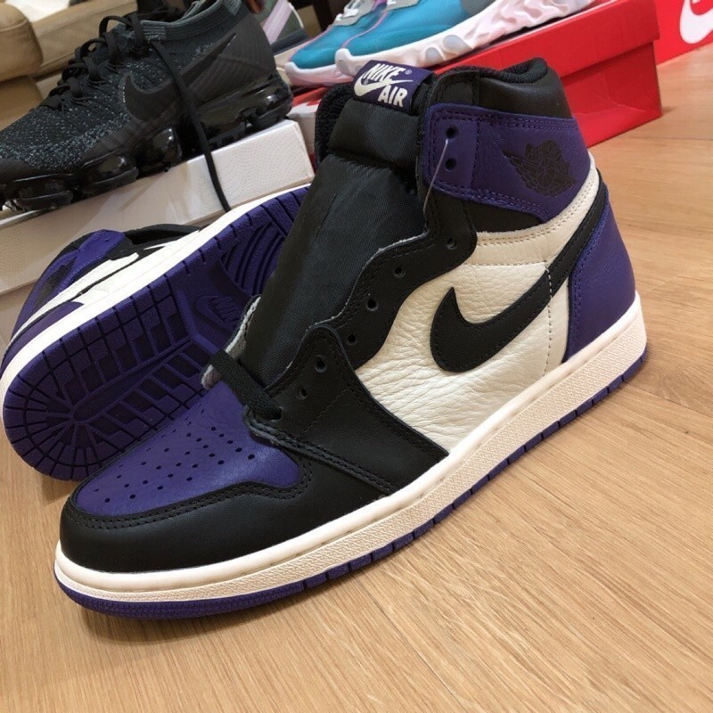 Nike AIR JORDAN 1 Roxo AJ1 Joe 1 Tênis De Basquete Preto 555088-51 Alta ...
