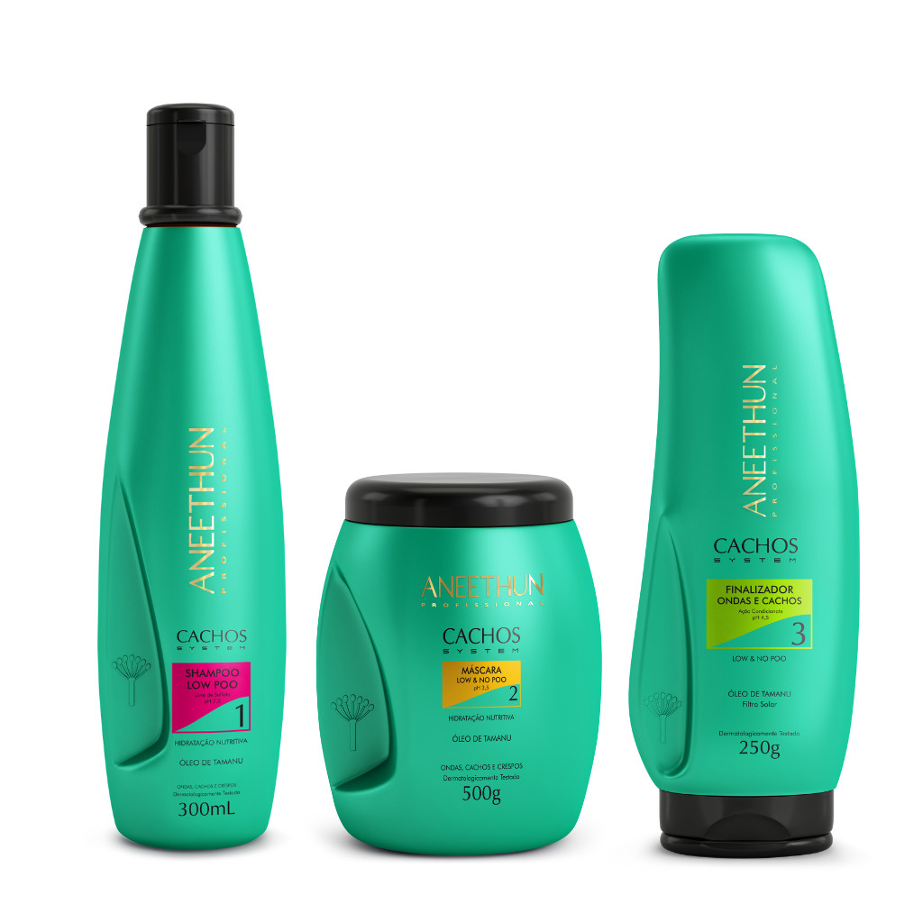 KIT CACHOS SYSTEM LOW & NO POO CACHOS PERFEITOS PROFISSIONAL TRANSIÇÃO ...