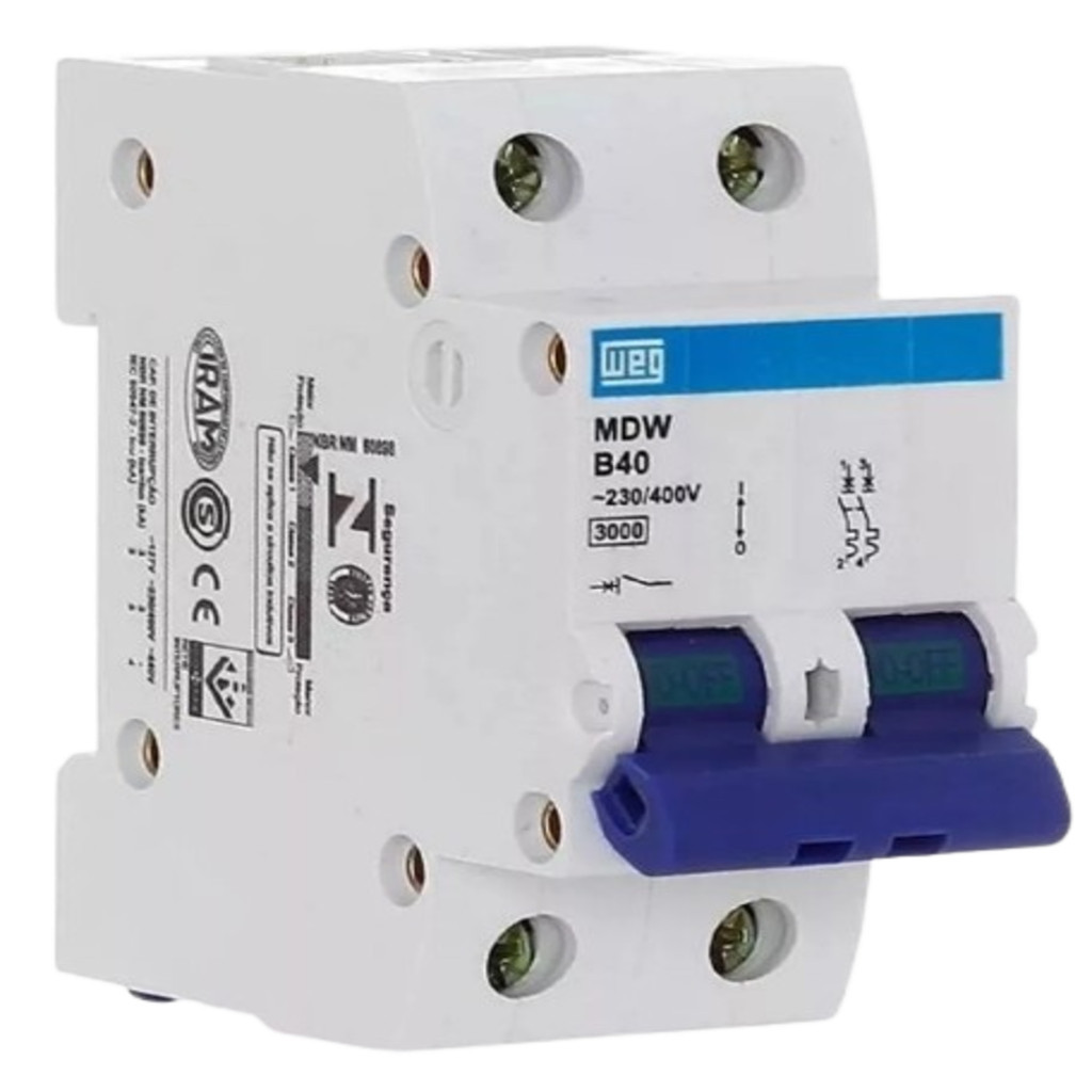 Disjuntor Bipolar De 16a Curva B - Mdw-b16-2 Weg | Shopee Brasil