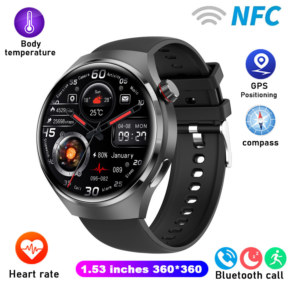 GT4 pro Smartwatch Relógio Inteligente À Prova D'água NFC GPS tracker ...