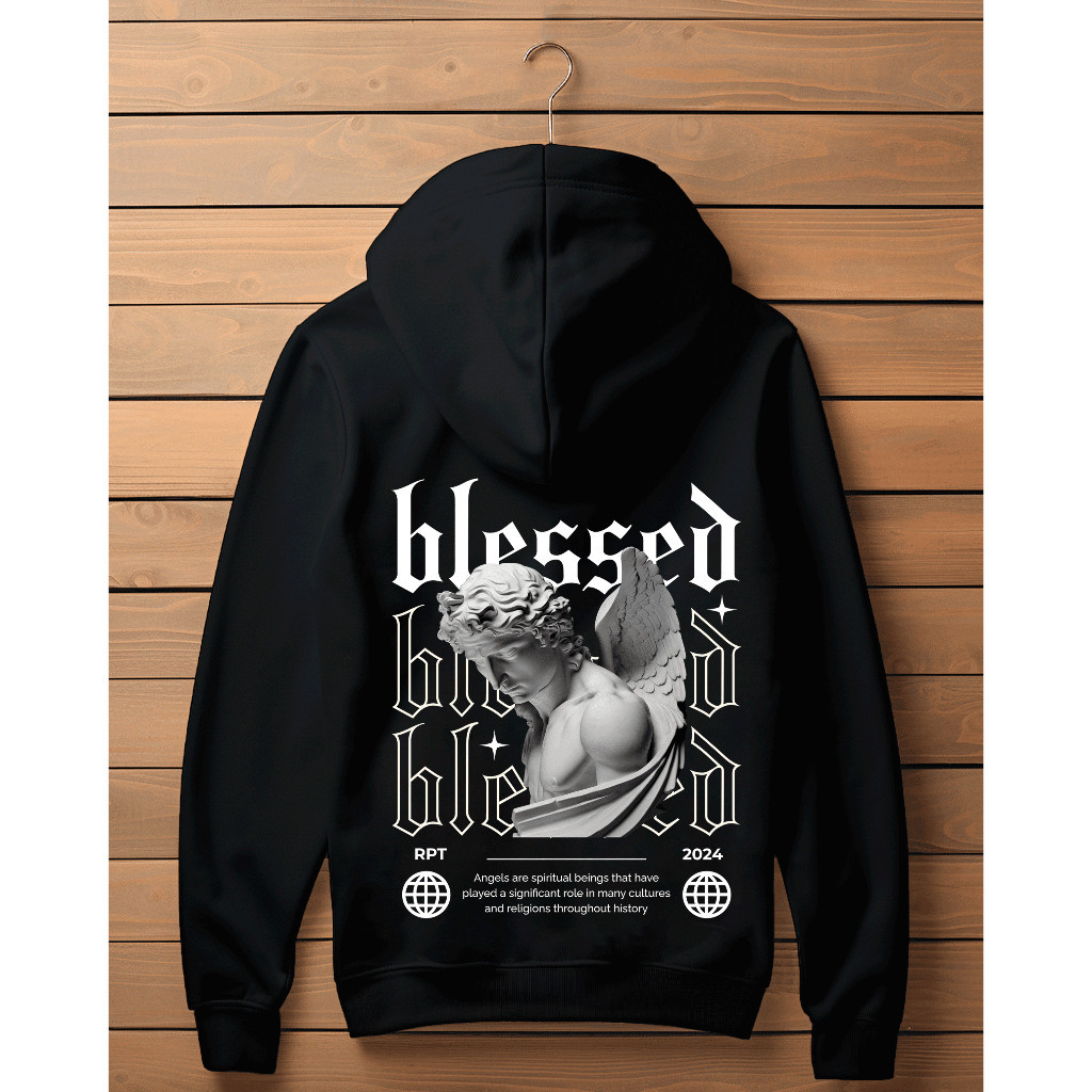 Blusão Masculino Respect Blessed Angel Moletom Canguru | Shopee Brasil