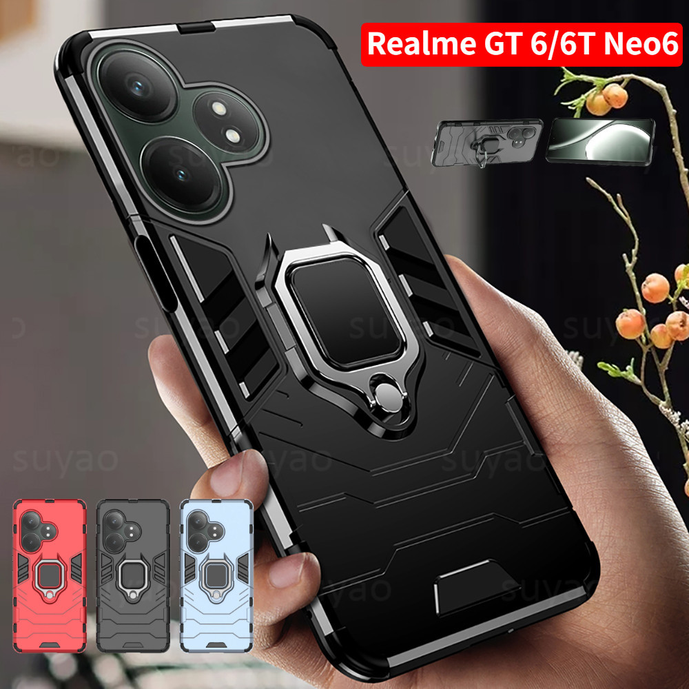 Para Realme GT 6 T 6T Neo 6 SE Neo6 5G 2024 Capa De Telefone Suporte De Anel Invólucro ...