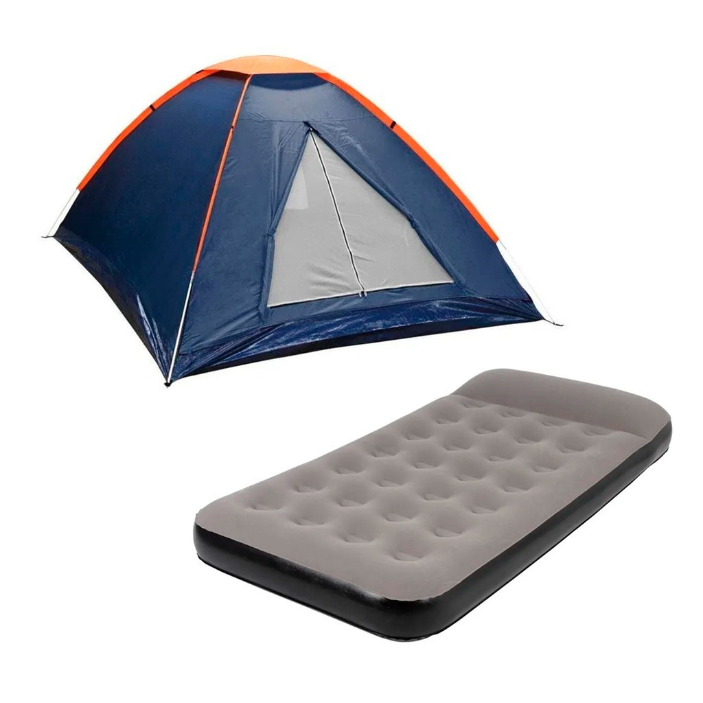 Colchão Inflável Twin Star sem inflador que Suporta 150kg + Barraca ...