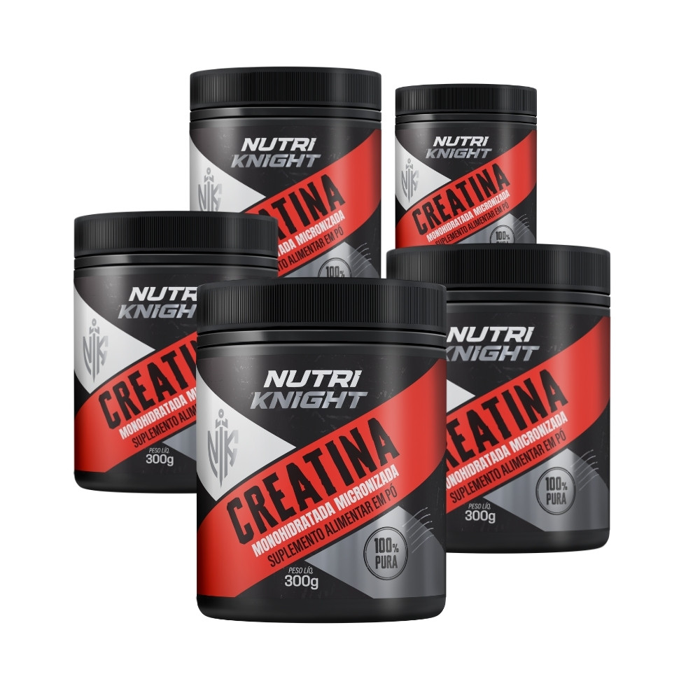 Kit 5 Creatinas 100% Pura Premium 300g - Nutriknight | Shopee Brasil