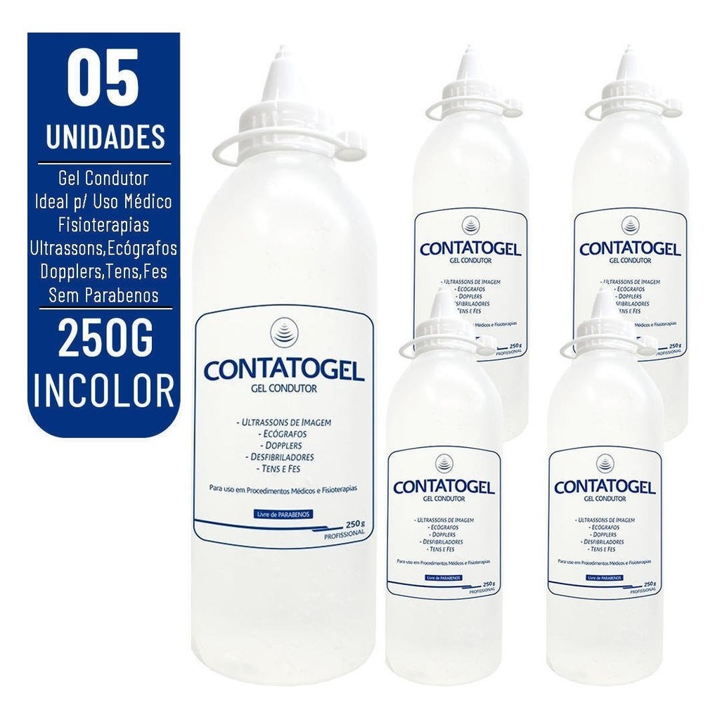 Gel Condutor Incolor Ult Para Ultrassom 250g 5 Unidades | Shopee Brasil