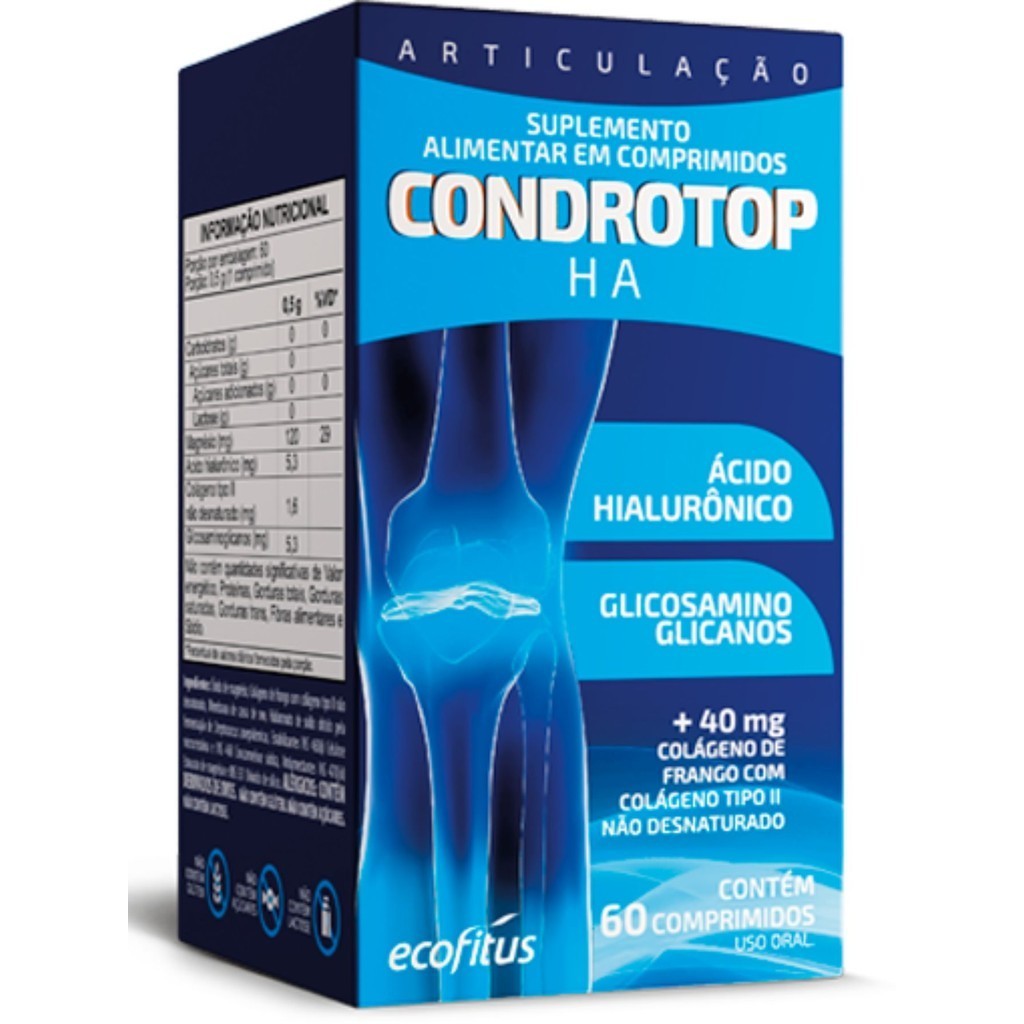 Condrotop HA Ecofitus 60 Capsulas (Articulação, Glucosamino, Acido ...