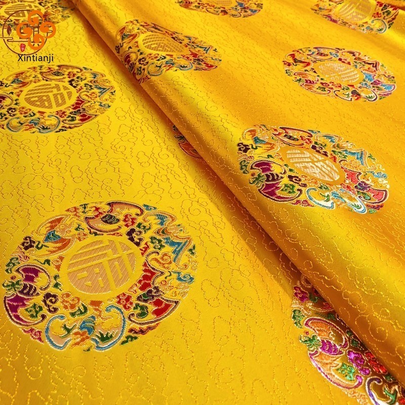 Tecido Jacquard De Cetim Brocado De Alta Precisão Estilo Étnico Tang ...