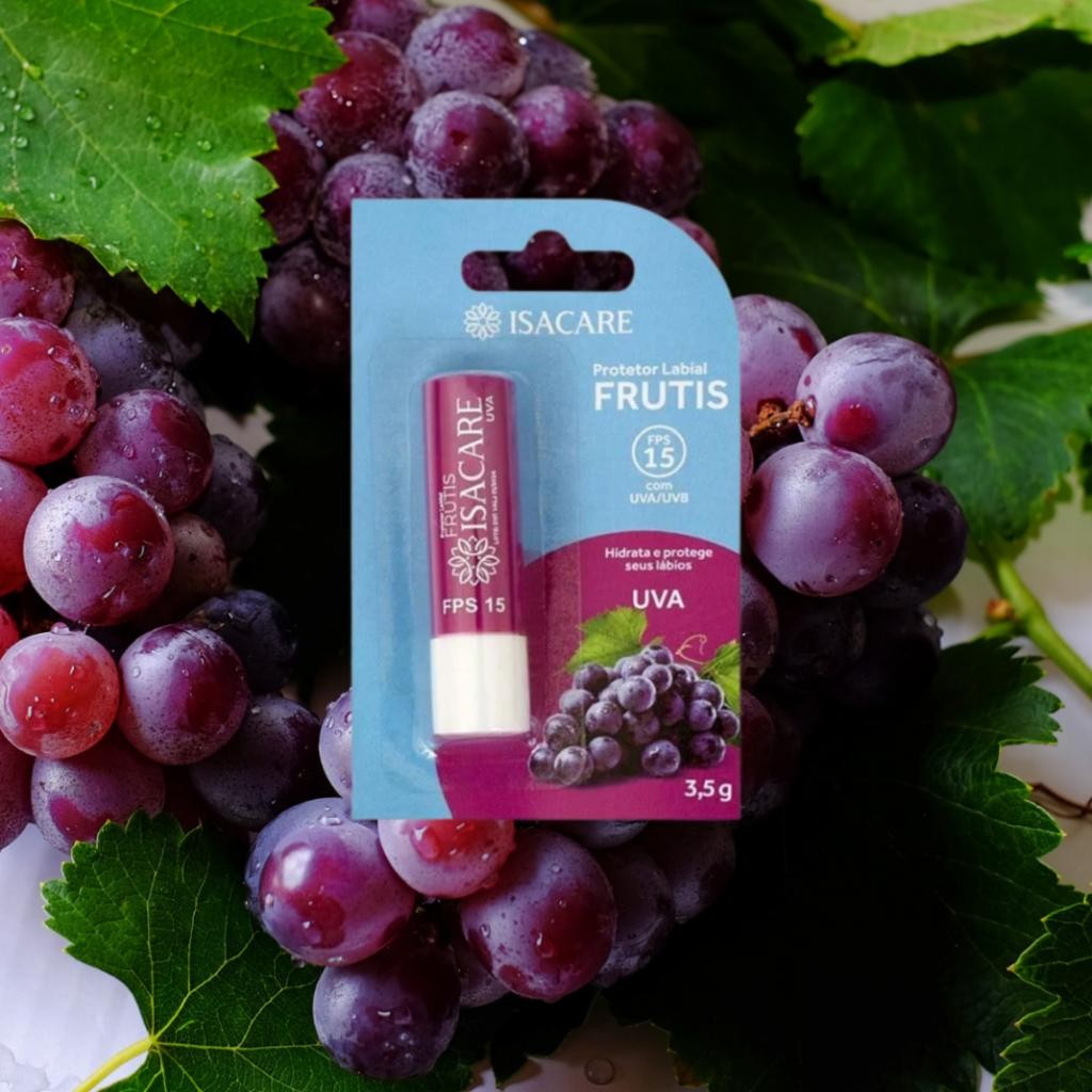 Protetor labial Isacare Sabor Uva Verde fps 15 3,5g | Shopee Brasil