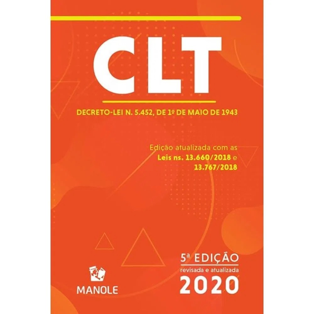 CLT - Decreto-Lei N. 5452 de 1º de Maio de 1943 autor Manole | Shopee Brasil