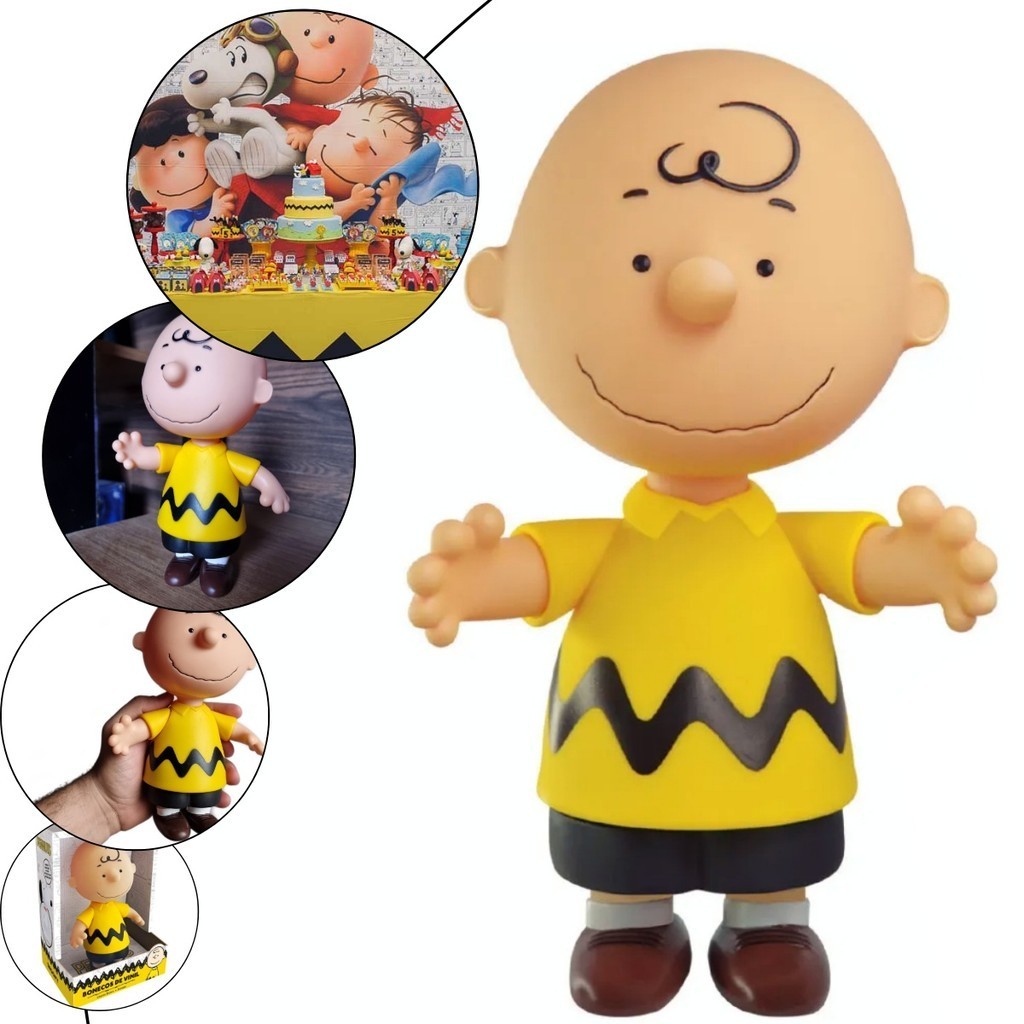 Charlie Brown Boneco Vinil Articulado Snoopy E Sua Turma | Shopee Brasil