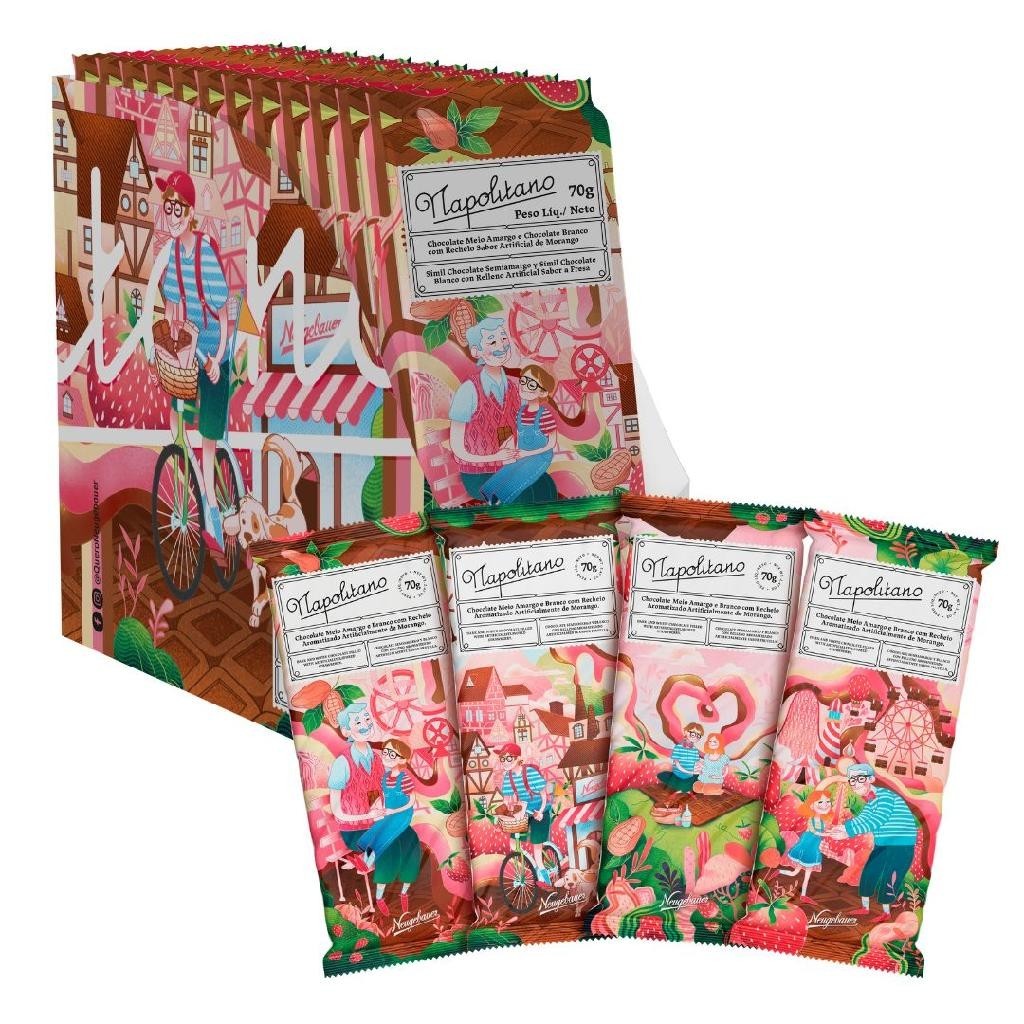 Chocolate Barra Neugebauer Napolitano 70g Display C/12 Unidades ...