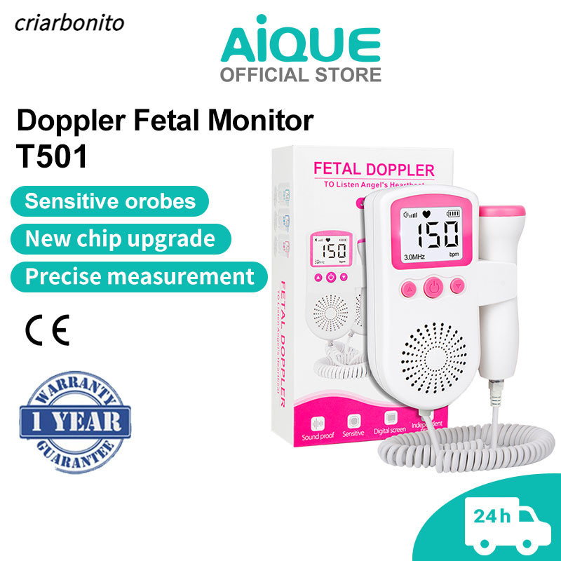 AIQUE Doppler Fetal Monitor De Frequência Cardíaca Para Bebês Detector ...