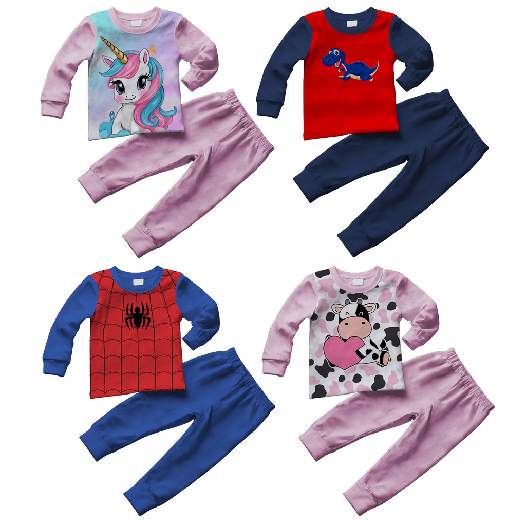 Pijamas Infantis Menino e Menina - Conforto e Qualidade - Tamanhos 1 a ...