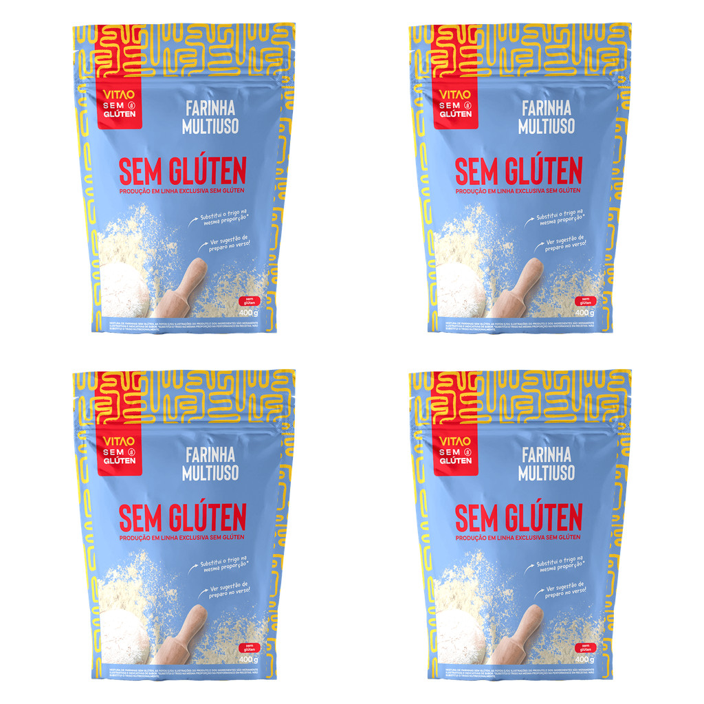 Kit 4 Un Farinha Multiuso Sem Glúten 400G | Shopee Brasil
