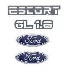 Kit Emblemas Ford Escort Gl 1.6 Até 1992 - Modelo Original . | Shopee ...