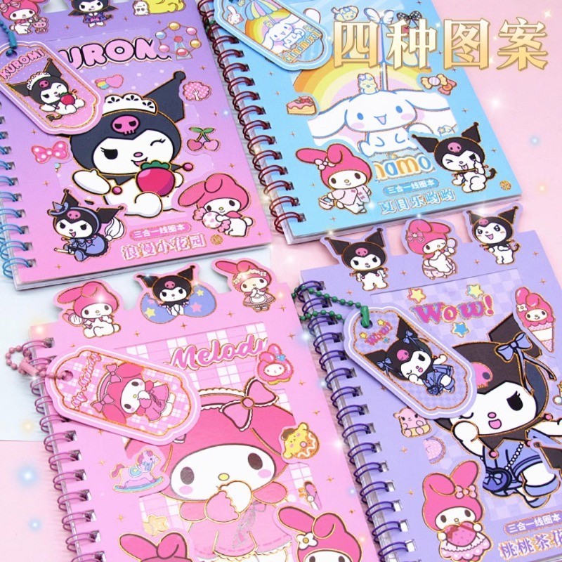 Sanrio Sticker Coil Book My Melody Kuromi Cinnamoroll Manual De Faça ...