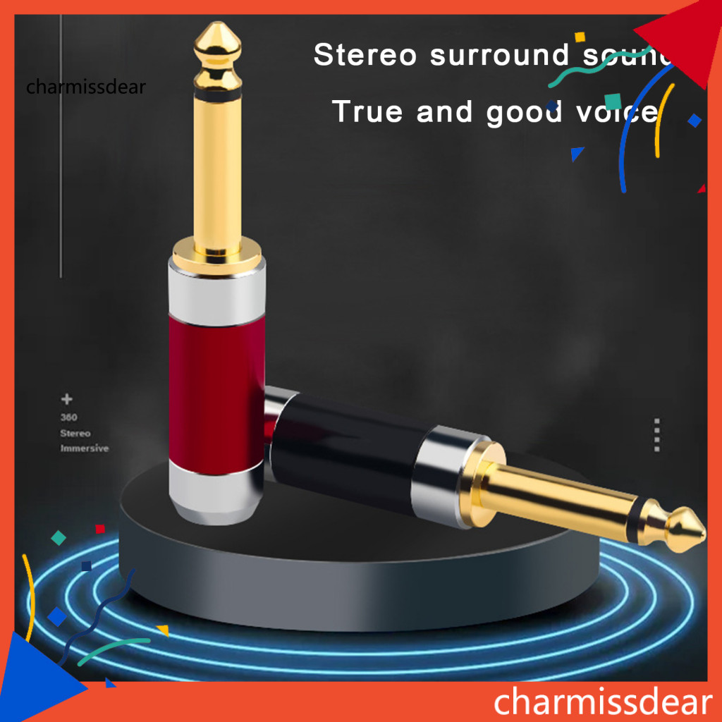 Golden-plated Stereo Plug 1/4 Inch Audio 6.35mm for Dj Mixer Speaker ...