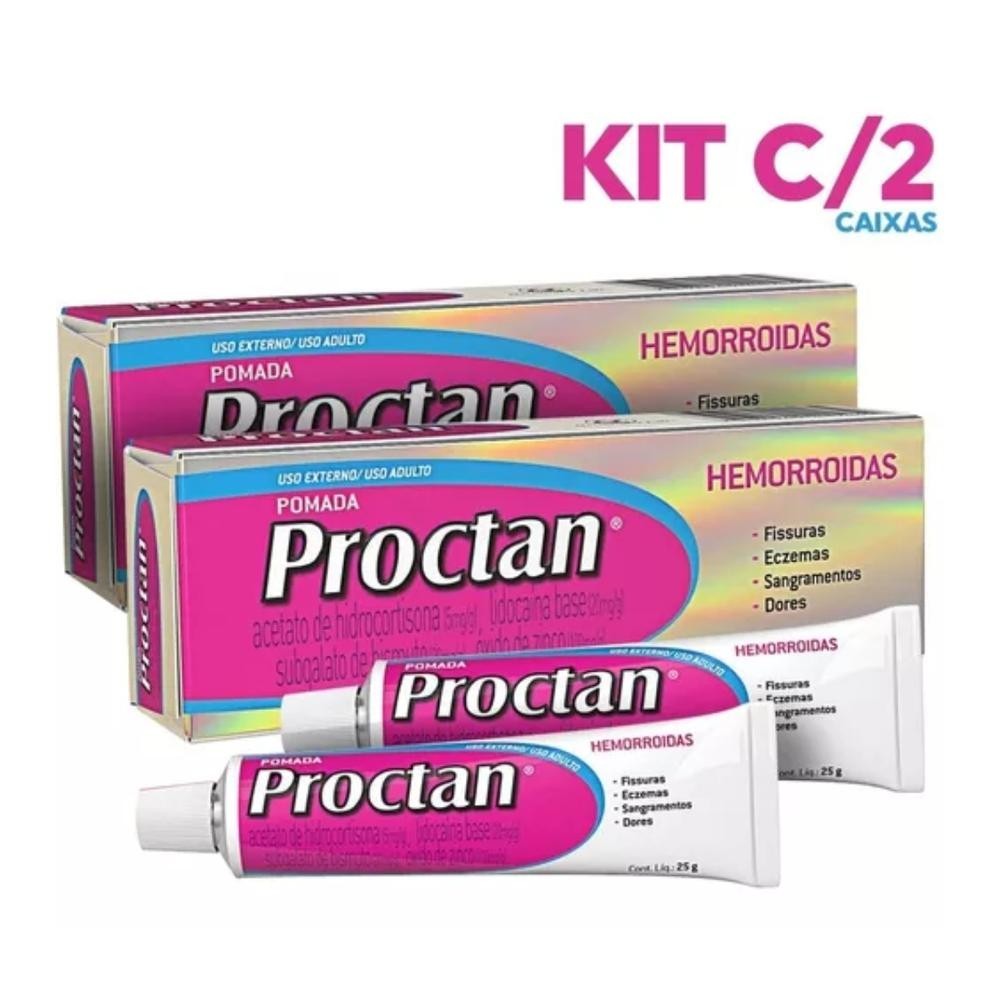 kit 2 Proctan 25g Pomada Para Hemorroida + 6 aplicadores | Shopee Brasil