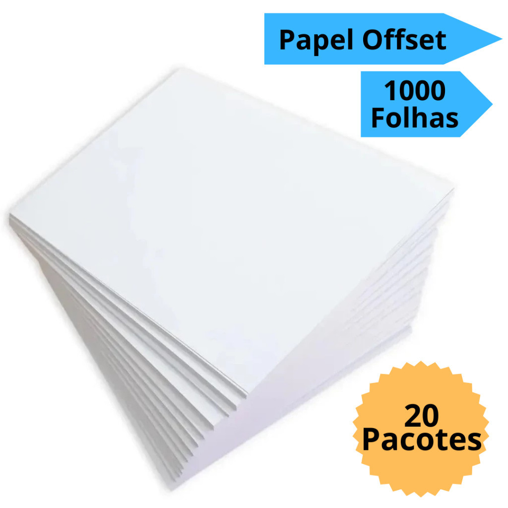 Papel Offset 1000 Folhas 180g Opaline Liso A4 Branco Diplomata Masterprint | Shopee Brasil
