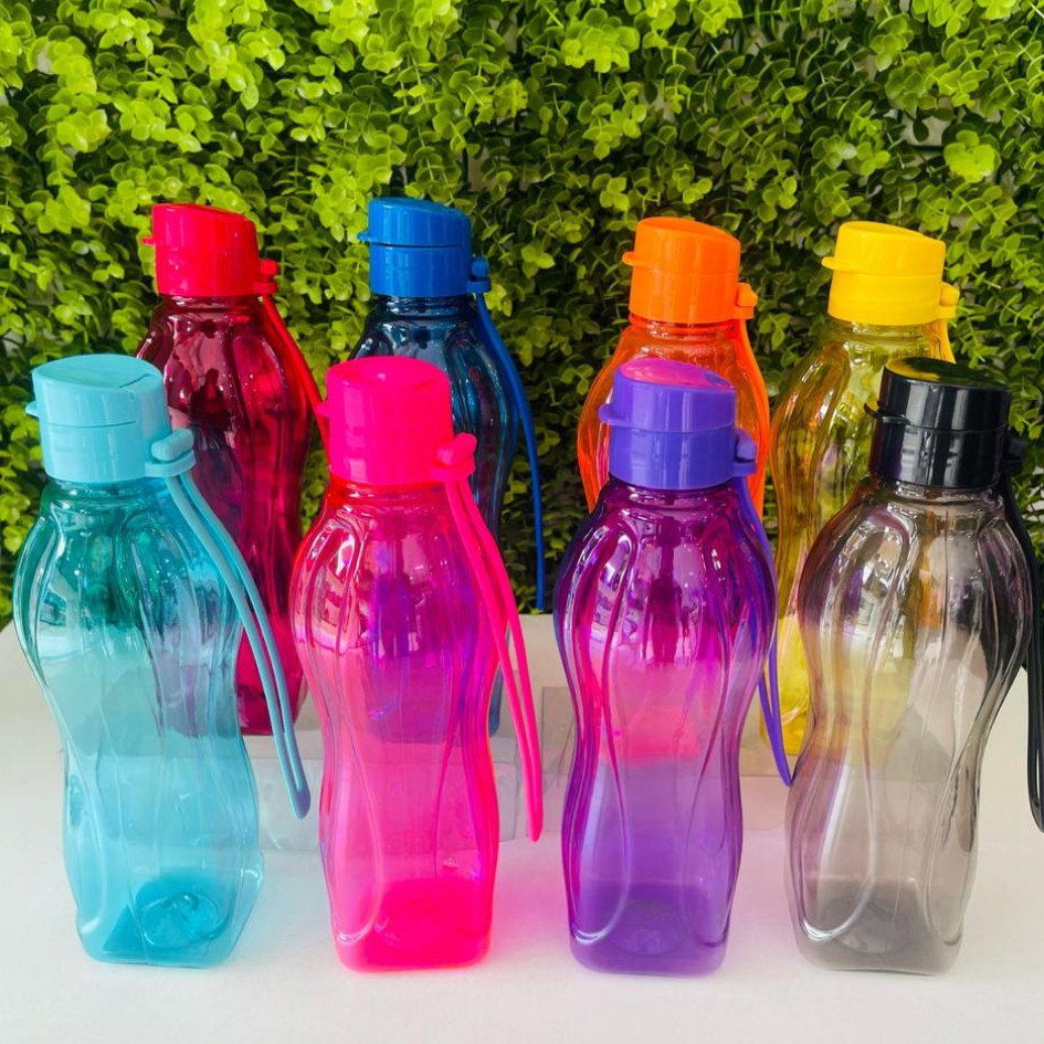 Garrafa De Água Squeeze 350/600ml Várias Cores Faculdade Academia Escola Resistente Tasil ...