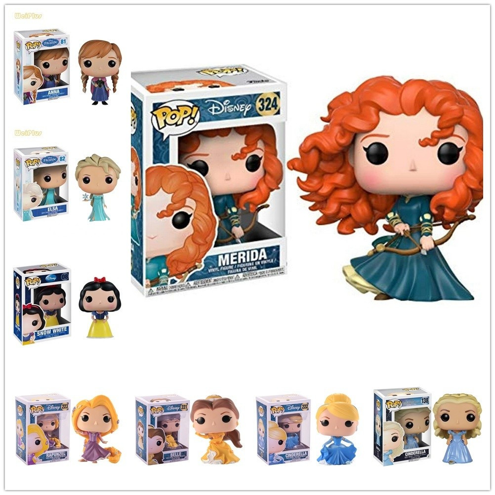 FUNKO POP Princesa Disney Merida 324 Belle Cinderela 89 Rapunzel 224 ...