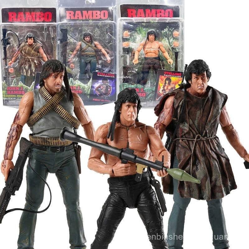 NECA First Blood Rambo Survival Action Articulação Modelo de coleção de ...