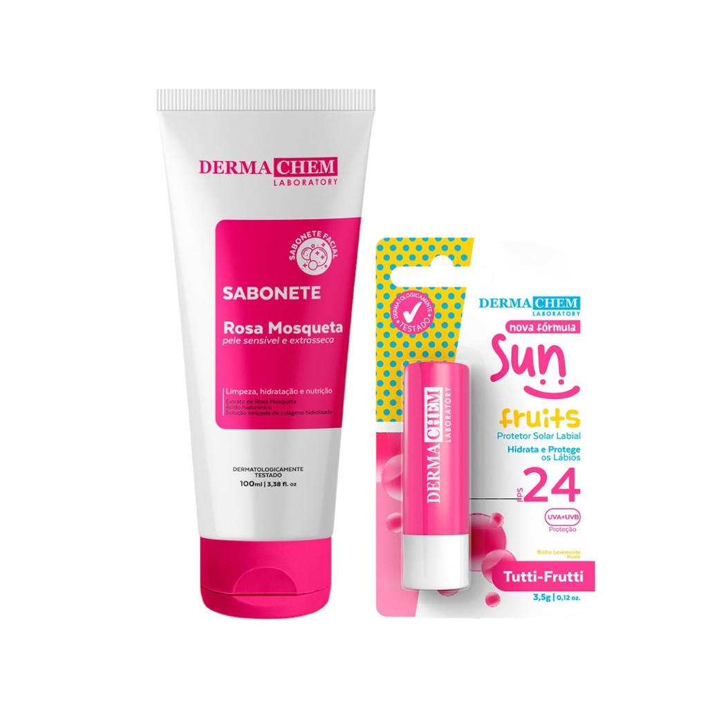 Dermachem Kit 2un - Sabonete Rosa Mosqueta + Protetor Labial Tutti ...