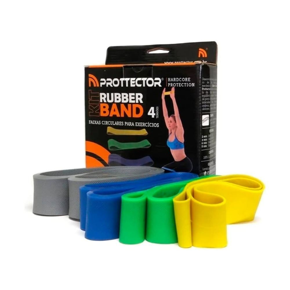 Kit Rubber Band 4 tensões Mini Band Elástica - Prottector | Shopee Brasil