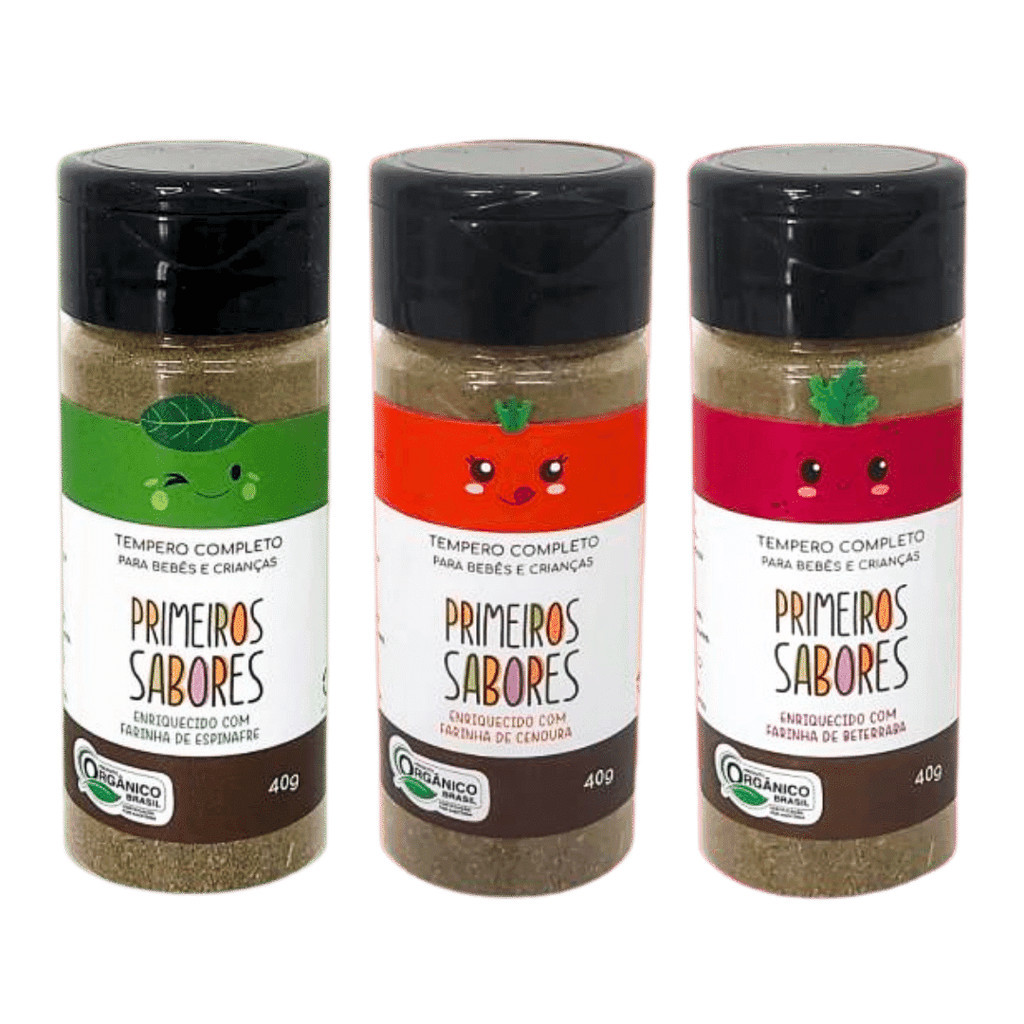 Kit 3 Tempero Primeiros Sabores Orgânico Terra Amor Flip Top | Shopee ...