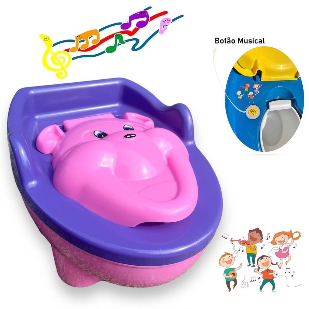 Peniquinho Rosa Troninho Musical Pinico Penico Infantil - Vira Assento ...