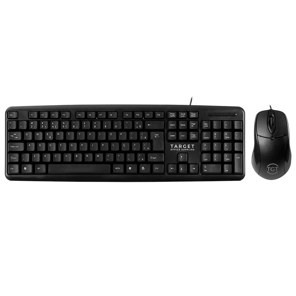 Kit Teclado e Mouse Office TGT GR100 V3, ABNT2, 1000DPI, Preto, TGT-GR100-BK03 - Faz a Boa!