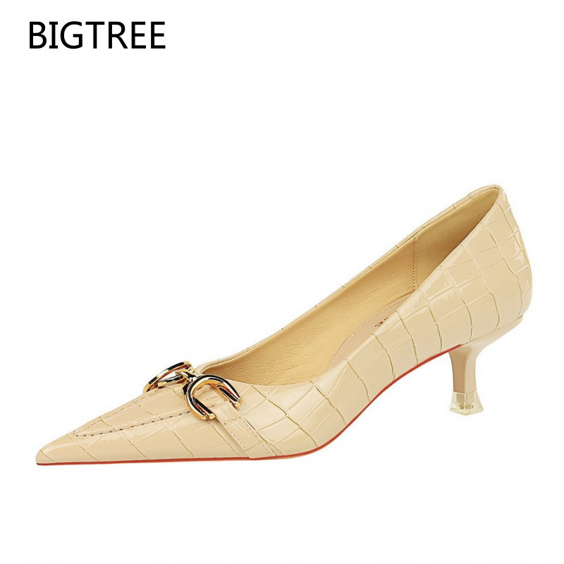 Spot Bigtree feminino salto alto 237-2 estilo europeu e americano de ...