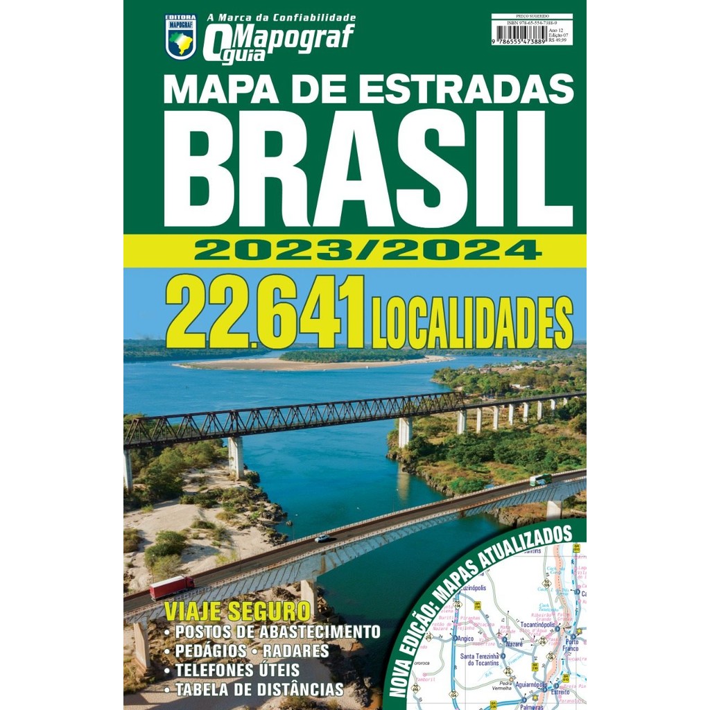 Guia Mapograf Mapa de Estradas Brasil 2023/2024 - Espiral | Shopee Brasil