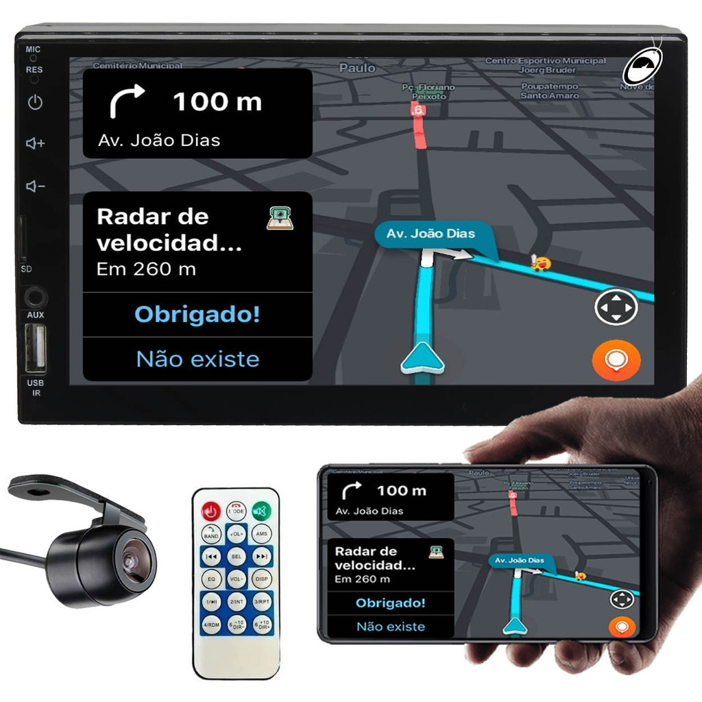 Multimídia MP5 2 Din 7" Polegadas H-Tech HT-31CA Android Auto CarPlay + Câmera de Ré | Shopee Brasil