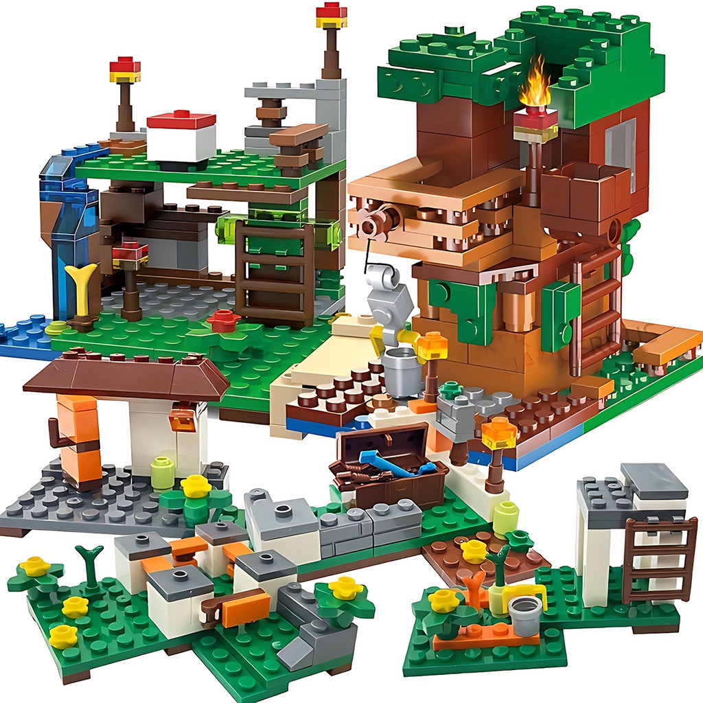 Minecraft Series Building Blocks Tree House Fortress Lego Brinquedos ...