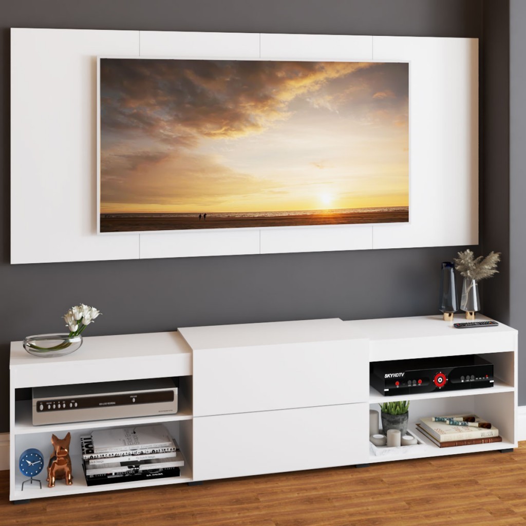 Rack com Painel para TV até 60 Polegadas Roma 1 Porta 2 Prateleiras | Shopee Brasil