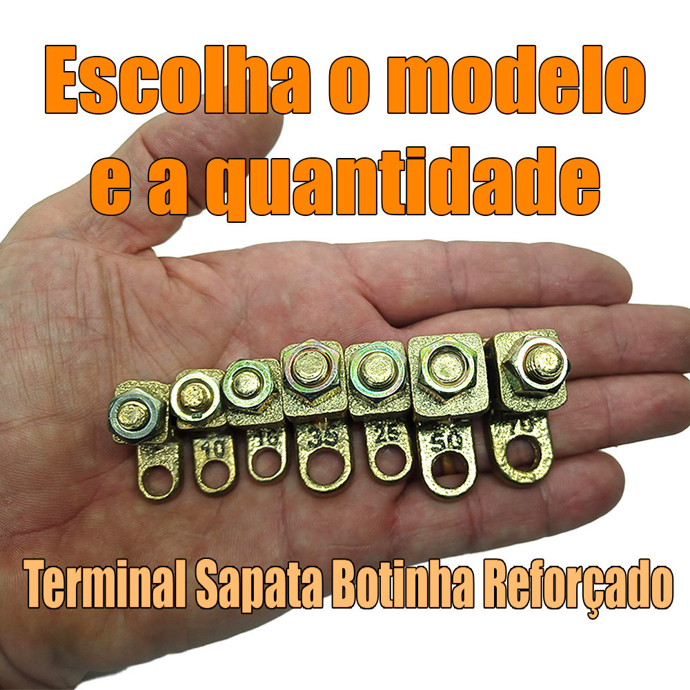 Terminal de Pressão Botinha Sapata Cabo 🚀 6mm 10mm 16mm 25mm 35mm 50mm ...
