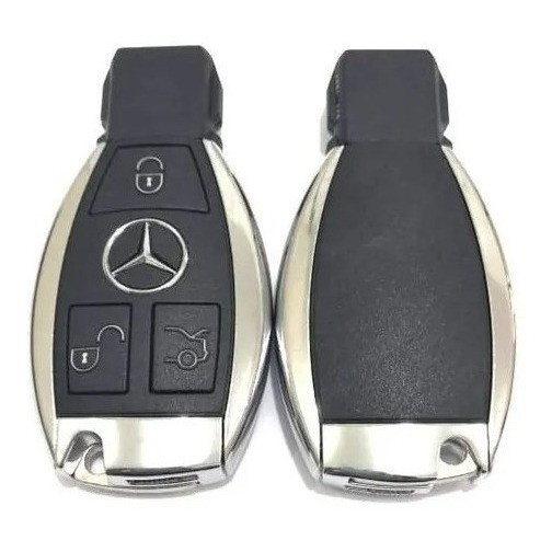 Chave Mercedes Benz Cromada Infra De 3 Botões - Carcaça | Shopee Brasil