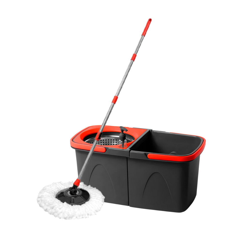 Mop Giratório Duo Inox com Balde 13L e Esfregão Cabo 1,25m | Shopee Brasil