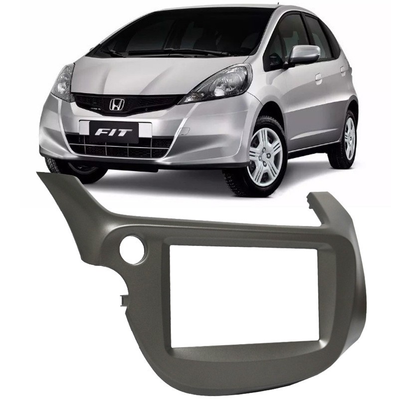 Moldura Painel 2 Din Som Dvd Fit 2009 à 2014 Expex Grafite | Shopee Brasil