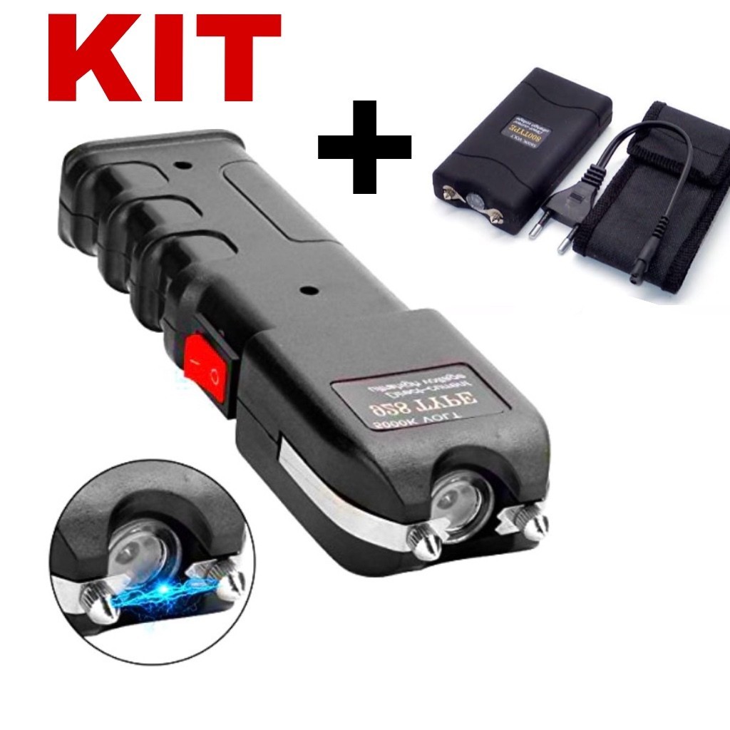 KIT 02 Taser Defesa Pessoal Teaser Militar Segurança Potente Choque ...