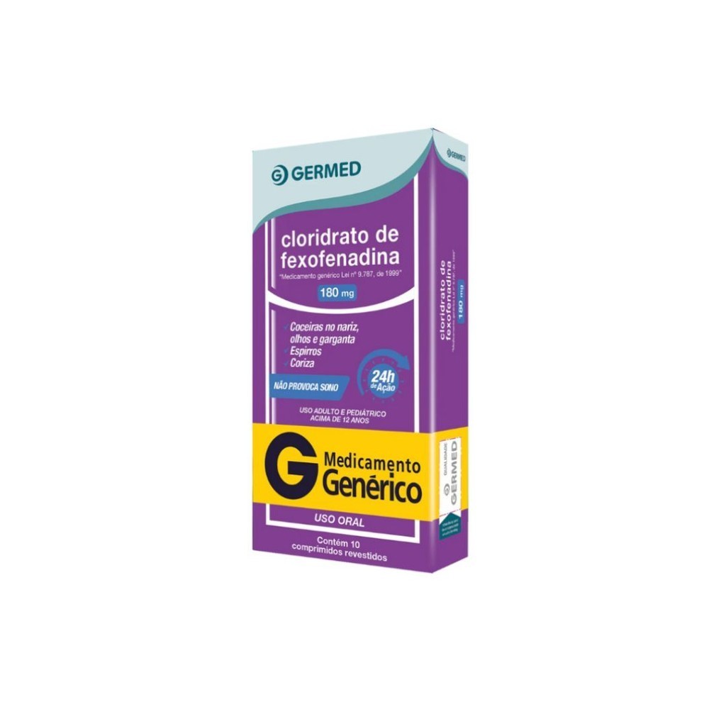 Cloridrato de Fexofenadina 180mg Germed Caixa 10 Comprimidos | Shopee ...