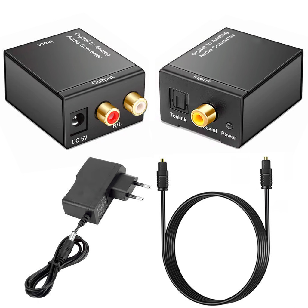 Conversor de Sinal Analógico de Áudio Digital Coaxial Óptico/Fibra para RCA (com Cabo de Grau ...