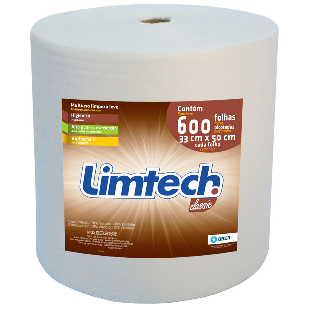 Pano Multiuso Branco 33cmx300m Limtech | Shopee Brasil