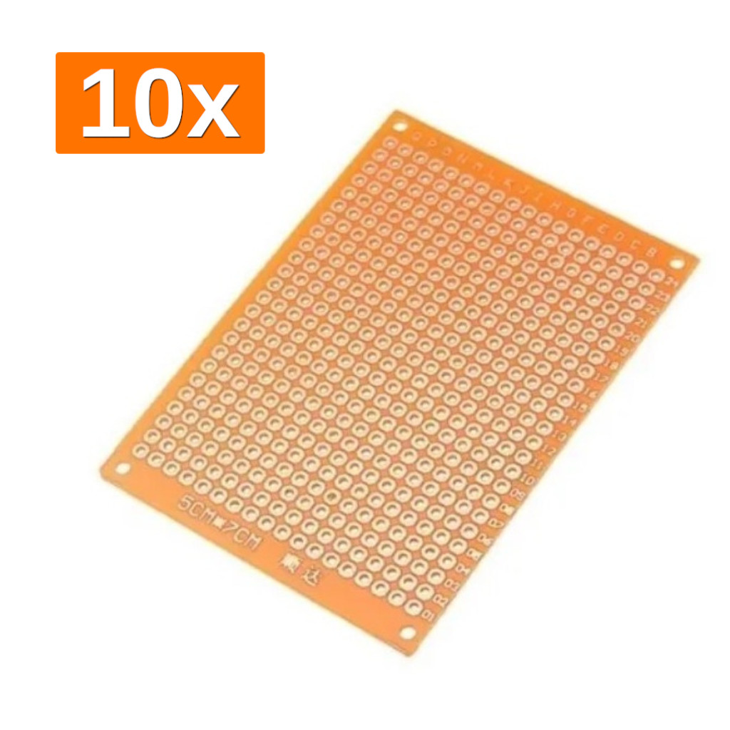 Kit 10x Placa Fenolite 5x7 Perfurada Lado Unico Mini Protoboard ...
