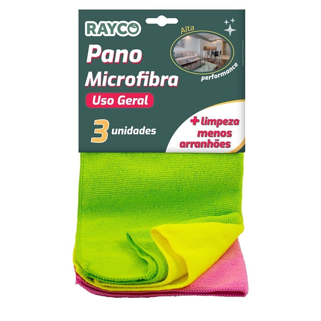 Conjunto de Pano Multiuso Rayco em Microfibra 3 Peças | Shopee Brasil